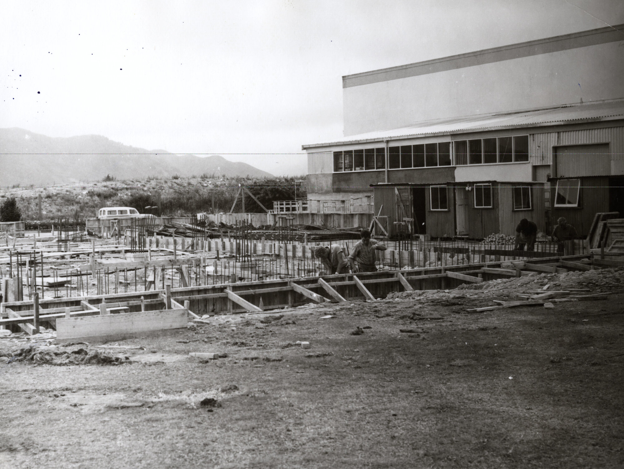 Dunlop factory building construction; 2-storey office block ...