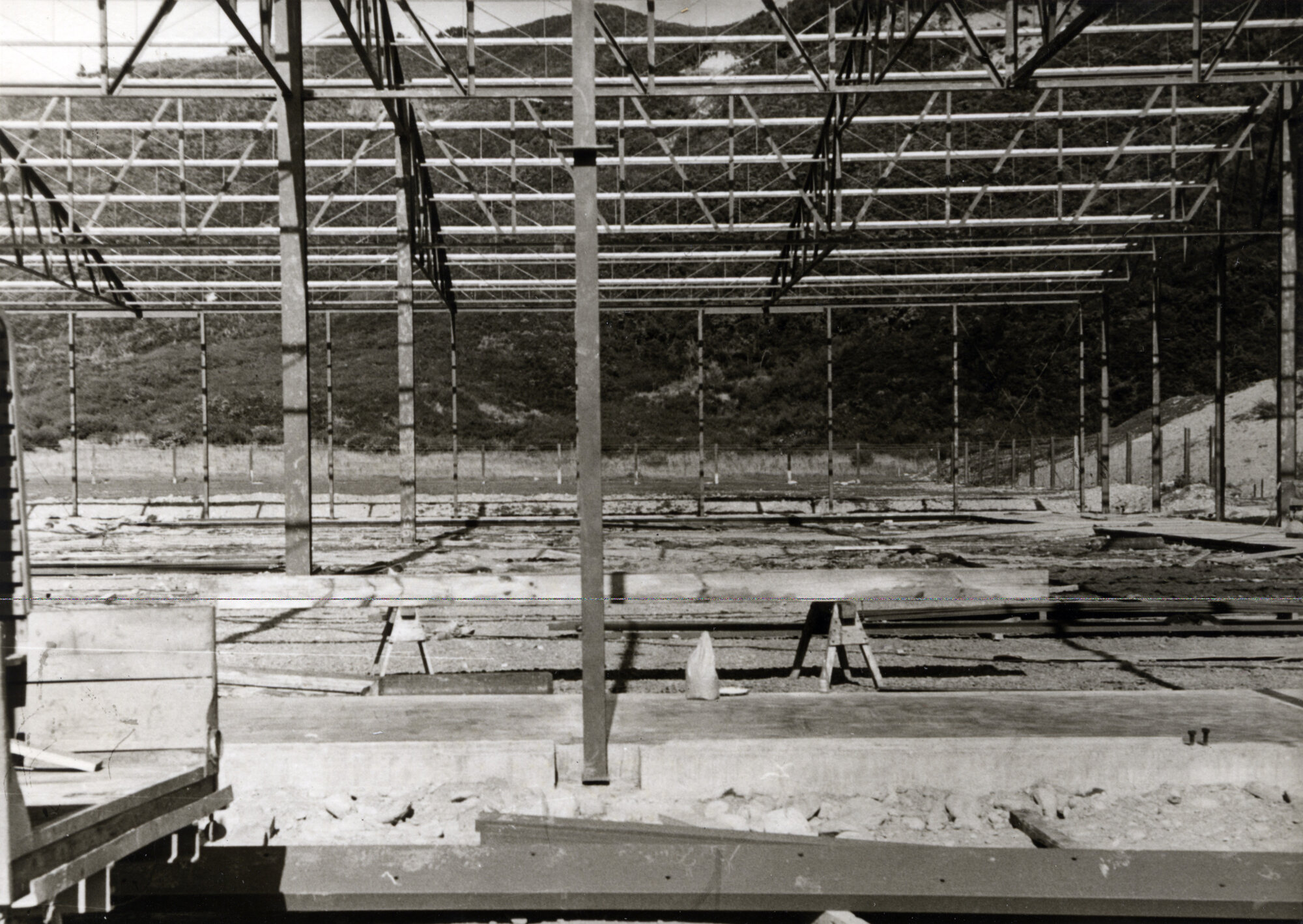 Dunlop factory building construction; raw-materials store structure ...