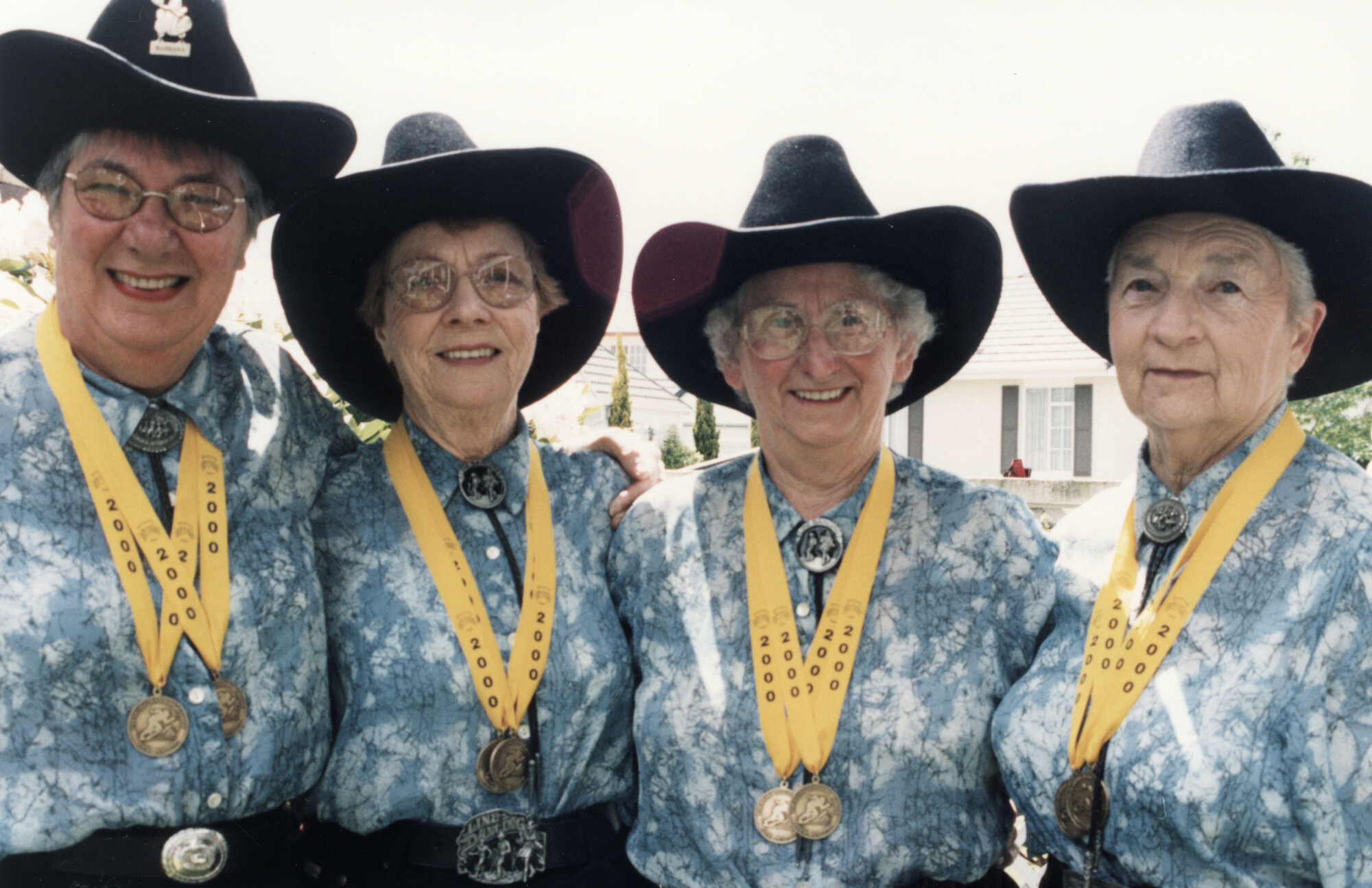 Line dancing; Upper Hutt's Barnies Barbara Neish, Helen Trotter, Olive ...