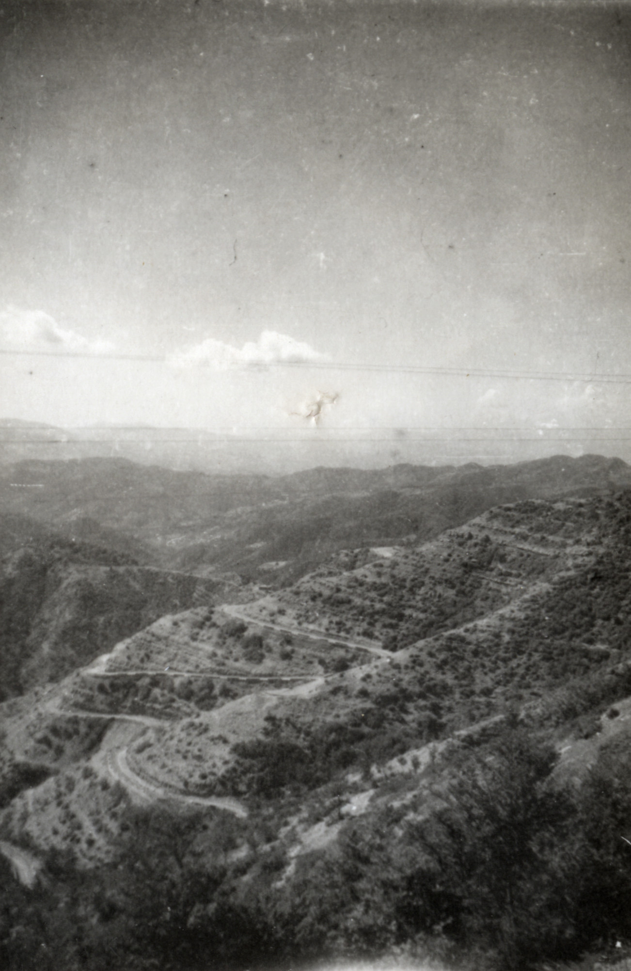 Military Service, World War II; Italy, Dolomites? Switchback road ...