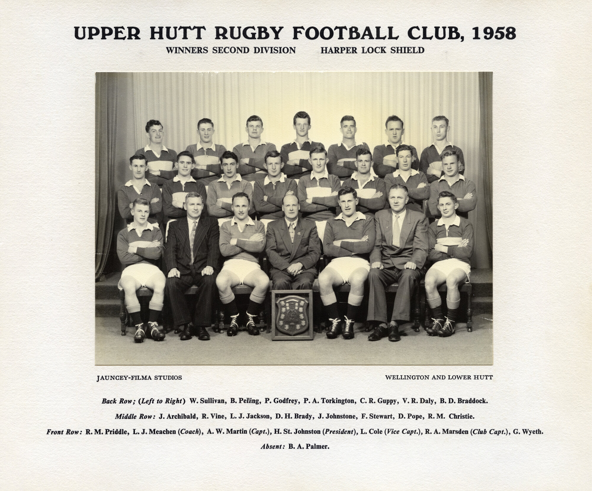 Upper Hutt Rugby Football Club 1958 Seniors | Upper Hutt Libraries