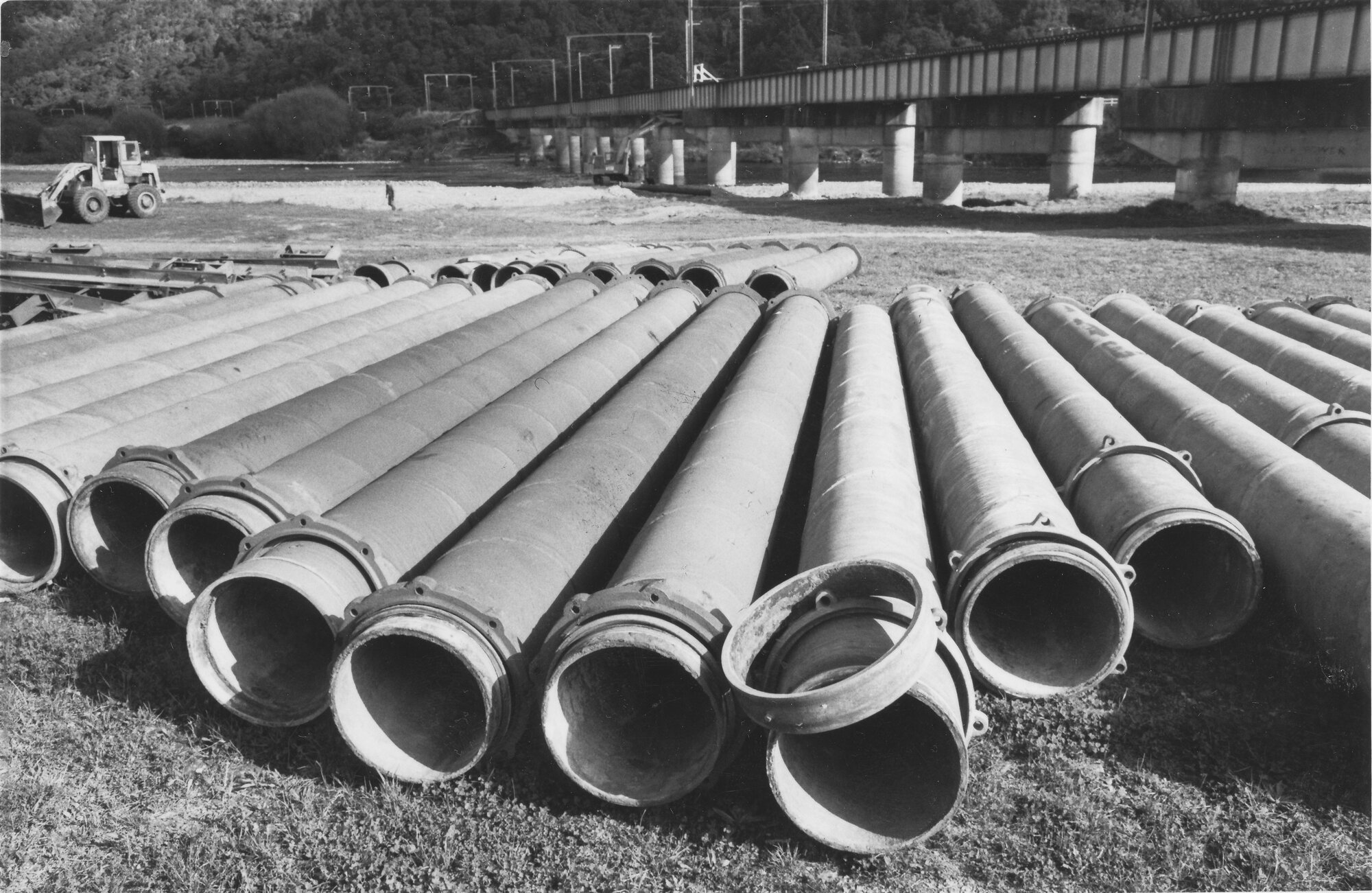 Surplus sewer pipes from Silverstream railway bridge. | Upper Hutt City ...