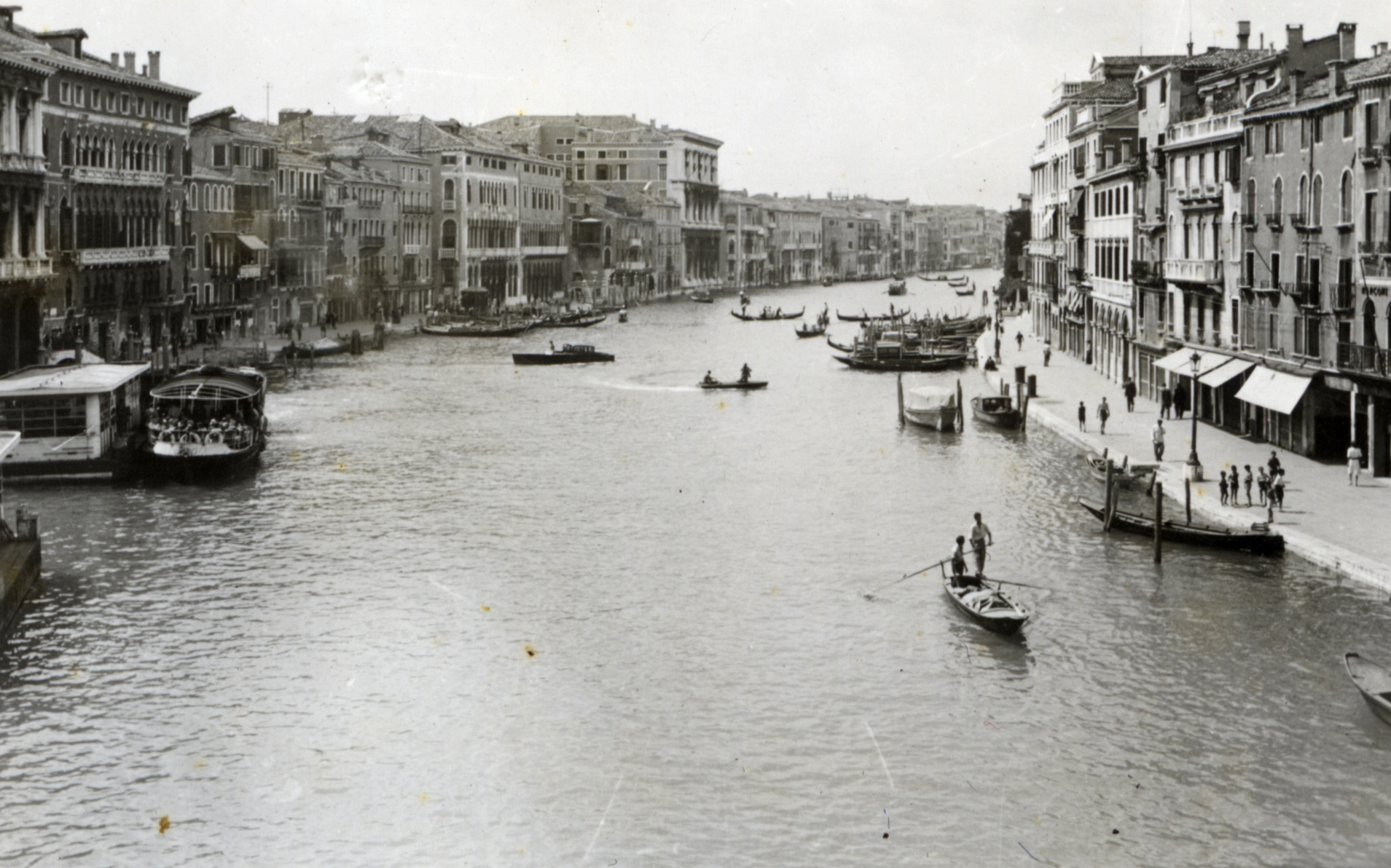 Military Service, World War II; Italy; Venice; Grand Canal, looking ...